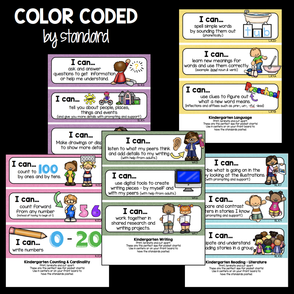 Kindergarten Standards - I Can Statements - FREEBIES — Keeping My Kiddo ...