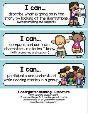 Kindergarten Standards - I Can Statements - FREEBIES — Keeping My Kiddo ...
