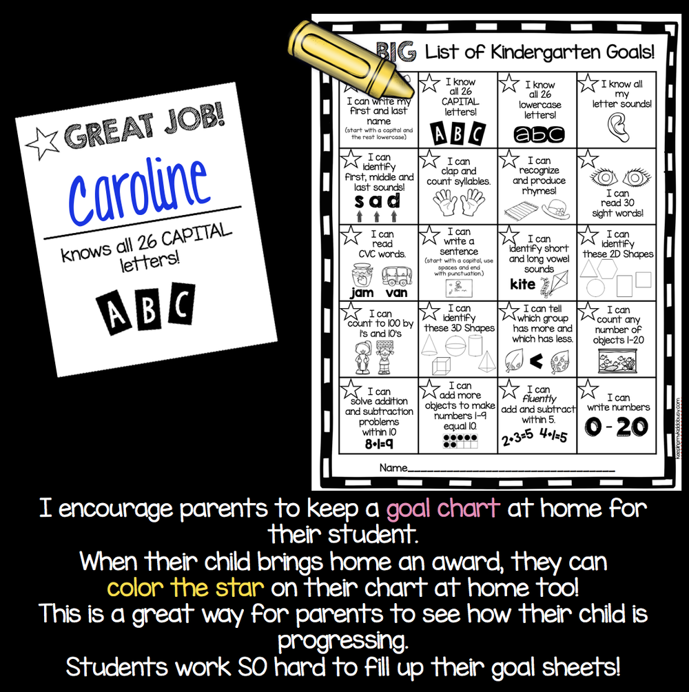 Kindergarten Goal Chart - FREEBIE — Keeping My Kiddo Busy