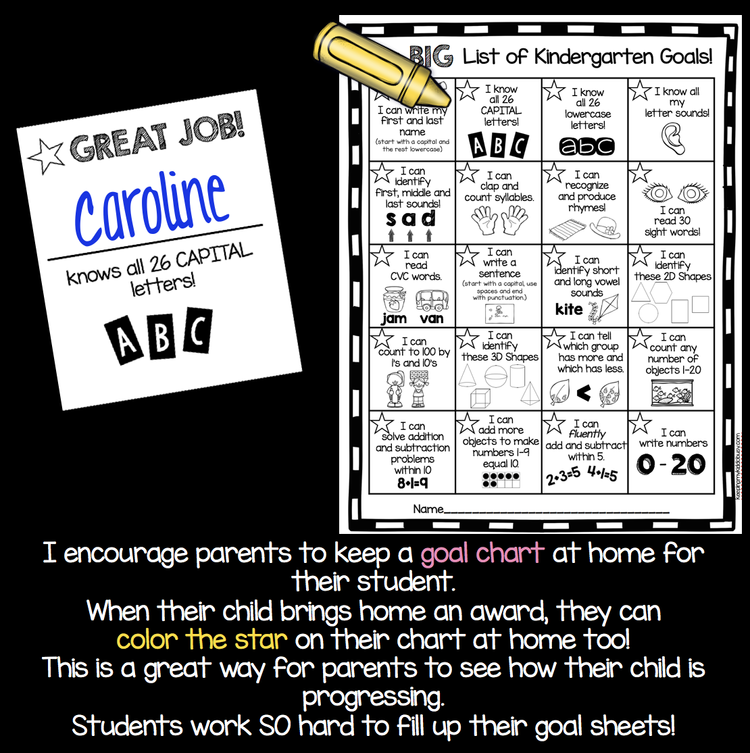 Kindergarten Goal Chart - FREEBIE — Keeping My Kiddo Busy