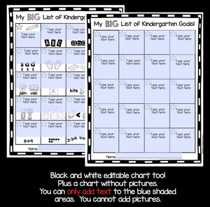 Kindergarten Goal Chart - FREEBIE — Keeping My Kiddo Busy
