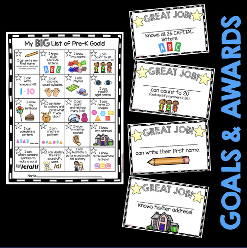 Pre-K Goals Chart - FREEBIE — Keeping My Kiddo Busy