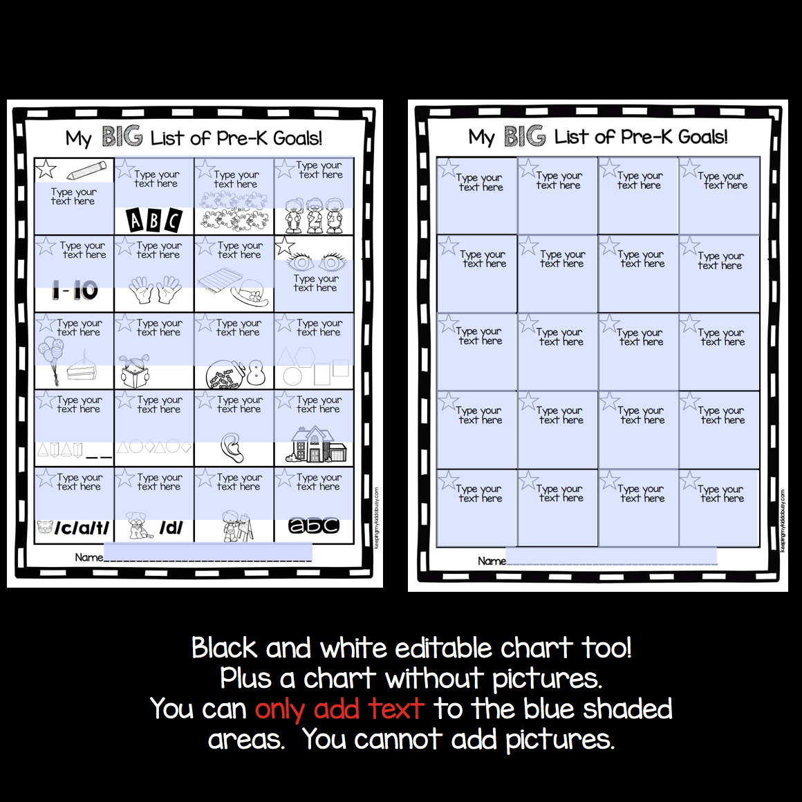 Pre-K Goals Chart - FREEBIE — Keeping My Kiddo Busy