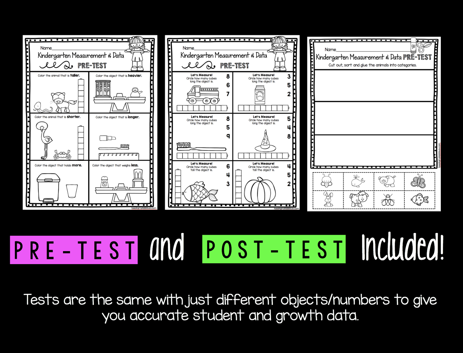 Measurement and Data Kindergarten Math Unit - FREEBIES — Keeping My ...