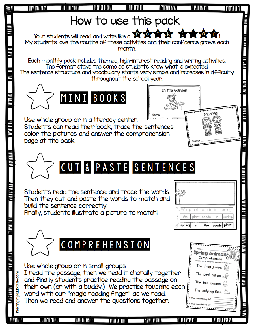 Reading & Writing Rock Stars - April FREEBIES — Keeping My Kiddo Busy