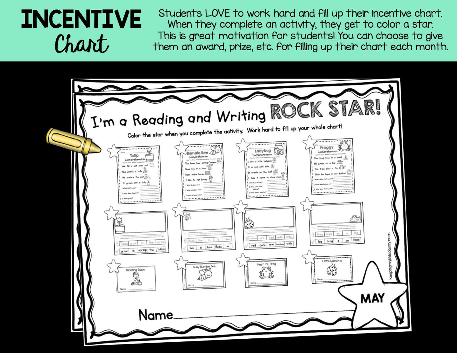 Read and Write like a Rock Star - May FREEBIES — Keeping My Kiddo Busy