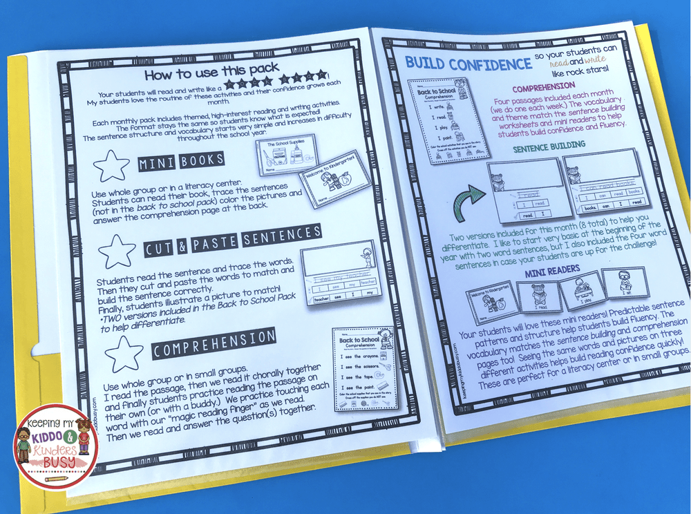 Reading and Writing - Back to School in Kindergarten - FREE Week ...