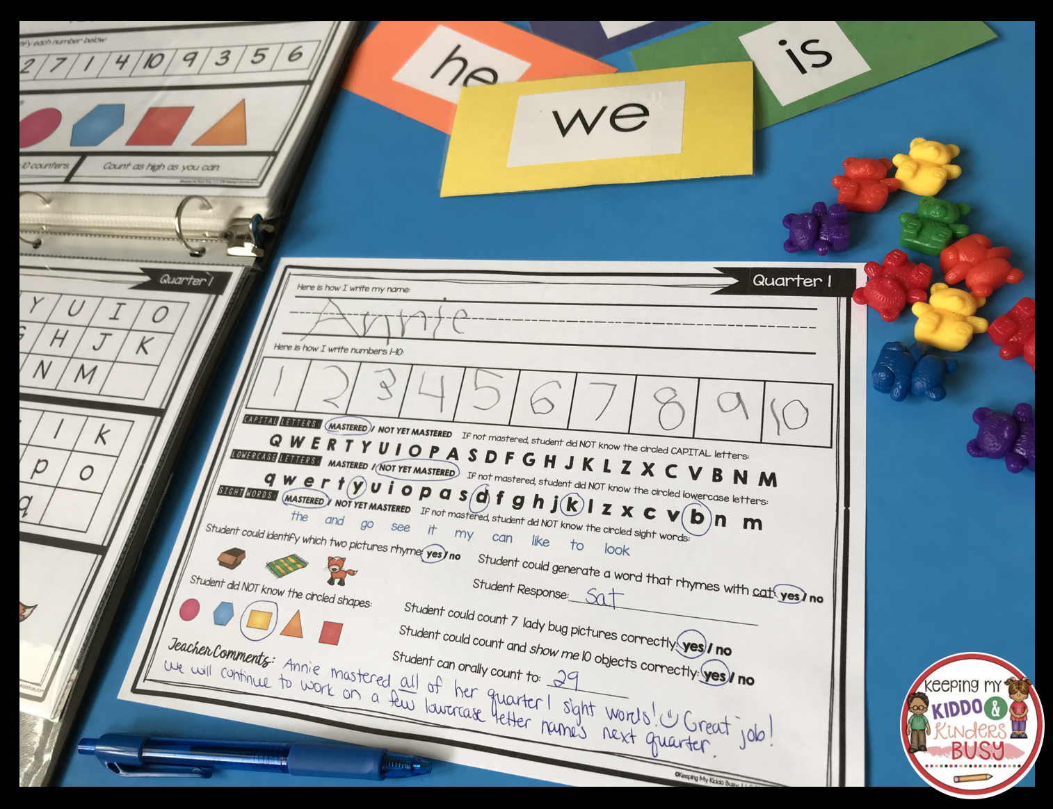 Kindergarten Report Card and Assessment Kit - FREEBIE — Keeping My ...
