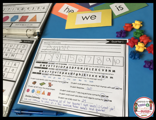 Kindergarten Report Card and Assessment Kit - FREEBIE — Keeping My ...
