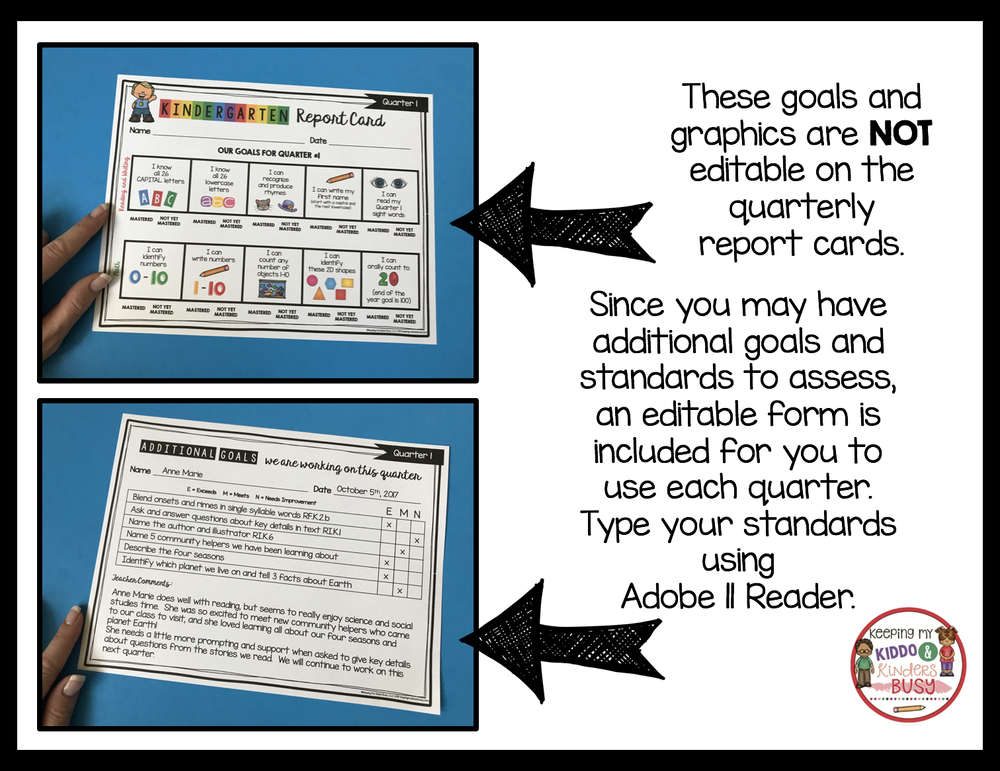 Kindergarten Report Card and Assessment Kit - FREEBIE — Keeping My ...