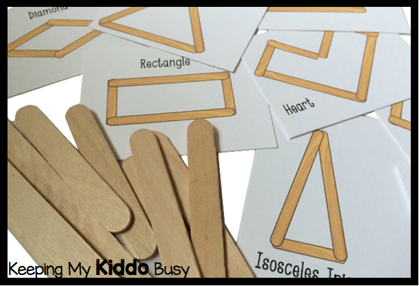3d shapes with lolly sticks