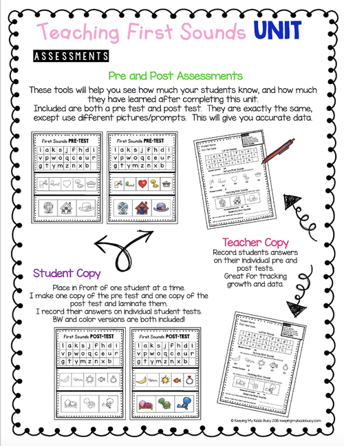Teaching First Sounds - Complete Unit with FREEBIES — Keeping My Kiddo Busy