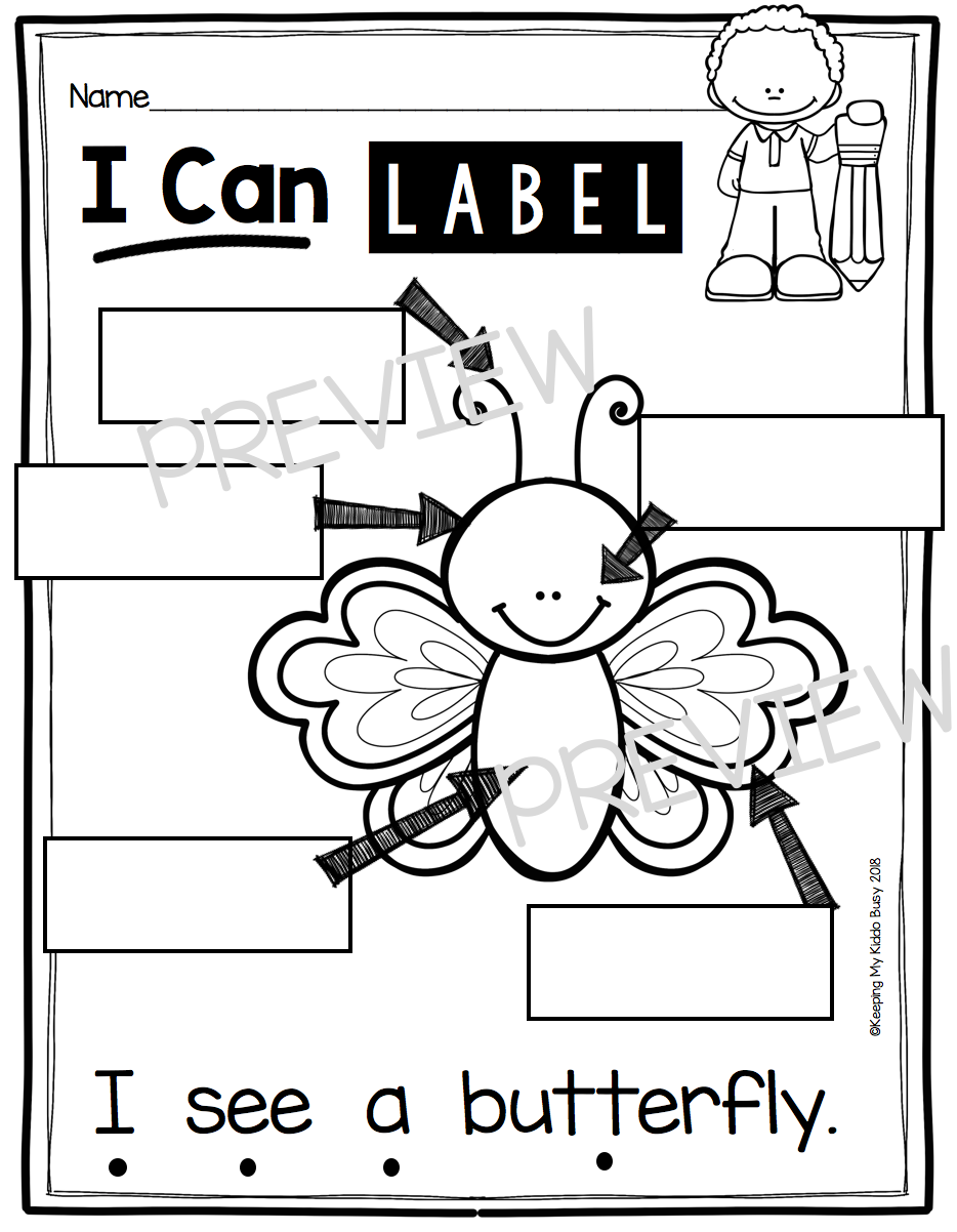 Writing at the Beginning of the Year in Kindergarten - LABELING FREEBIE ...
