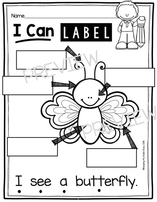 Writing at the Beginning of the Year in Kindergarten - LABELING FREEBIE ...