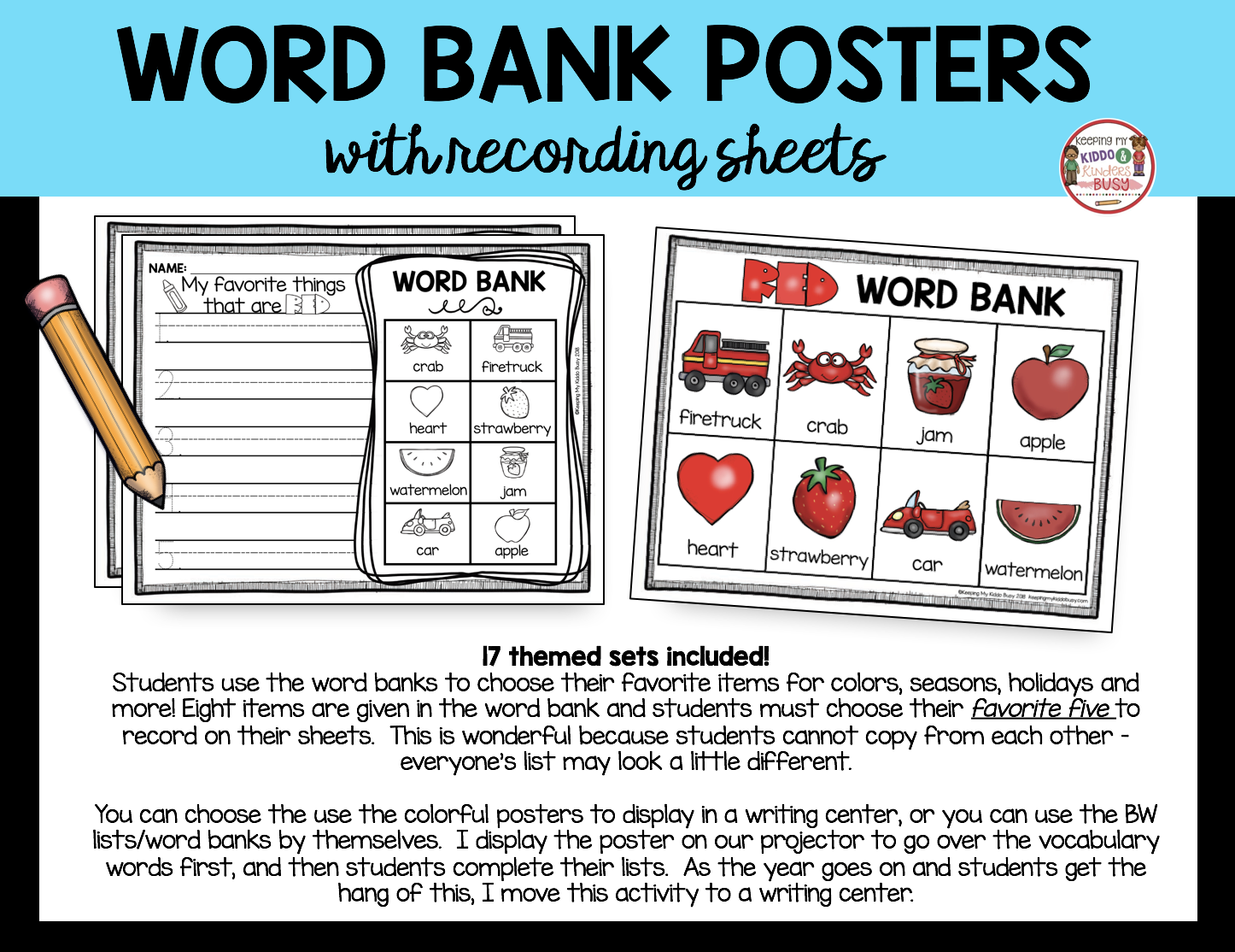 Writing Lists in Kindergarten - Unit 2 FREEBIE — Keeping My Kiddo Busy