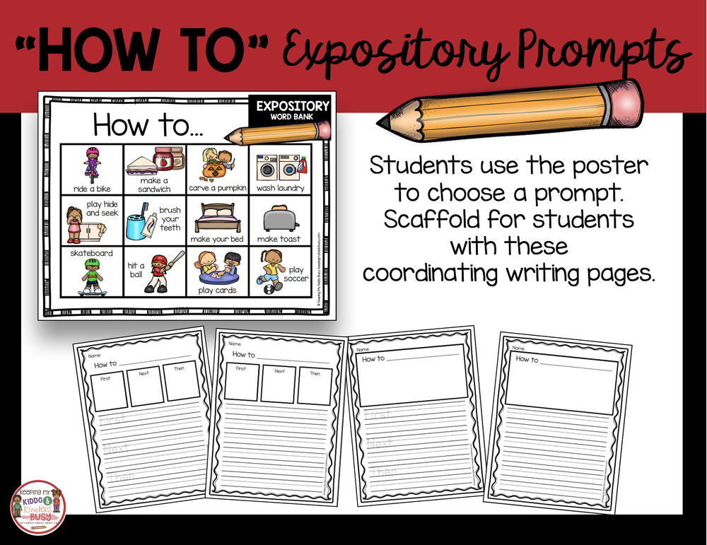 Expository "How-To" Writing FREEBIE — Keeping My Kiddo Busy