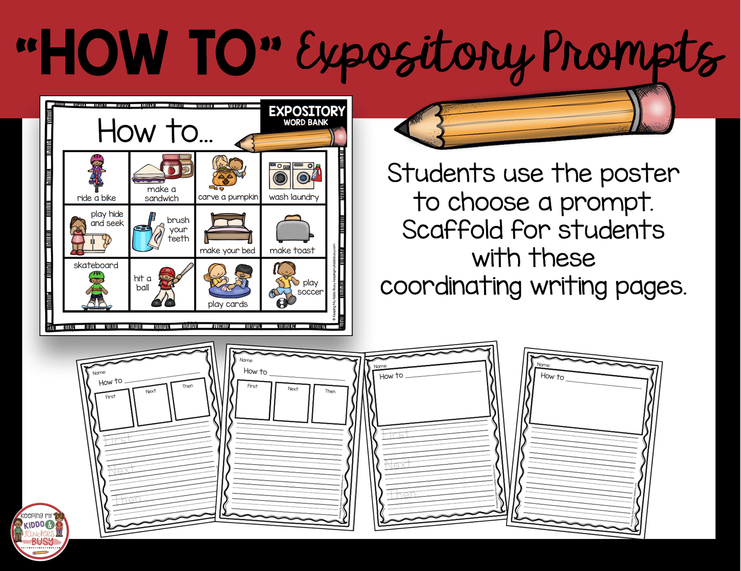Expository "How-To" Writing FREEBIE — Keeping My Kiddo Busy