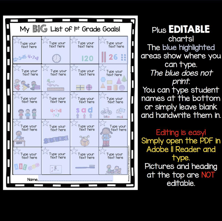 First Grade Goals and Awards FREEBIE — Keeping My Kiddo Busy