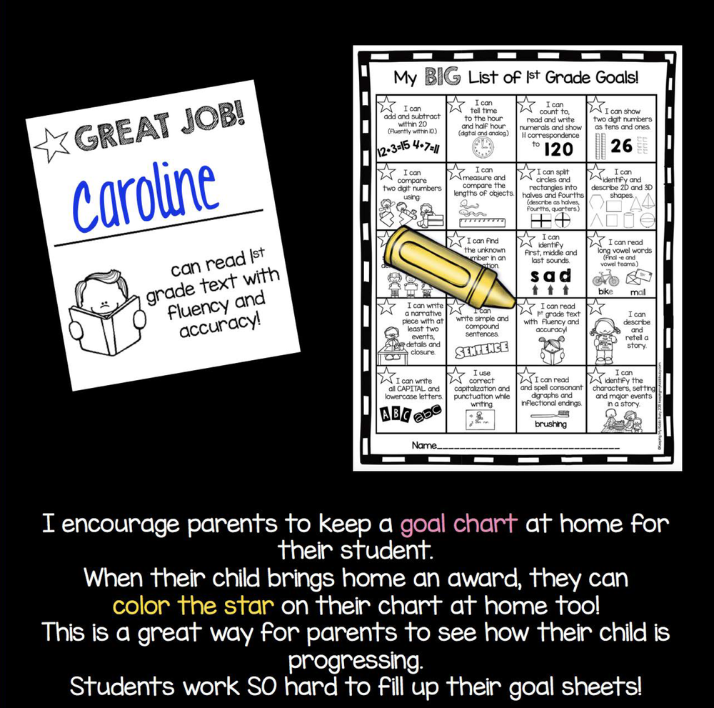 First Grade Goals and Awards FREEBIE — Keeping My Kiddo Busy