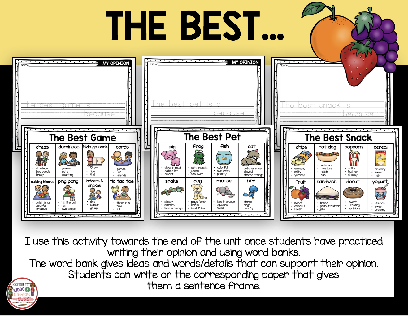 Opinion Writing - Unit 5 - FREE ACTIVITY — Keeping My Kiddo Busy