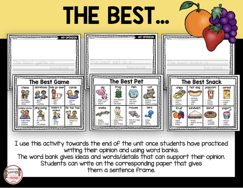 Opinion Writing - Unit 5 - FREE ACTIVITY — Keeping My Kiddo Busy