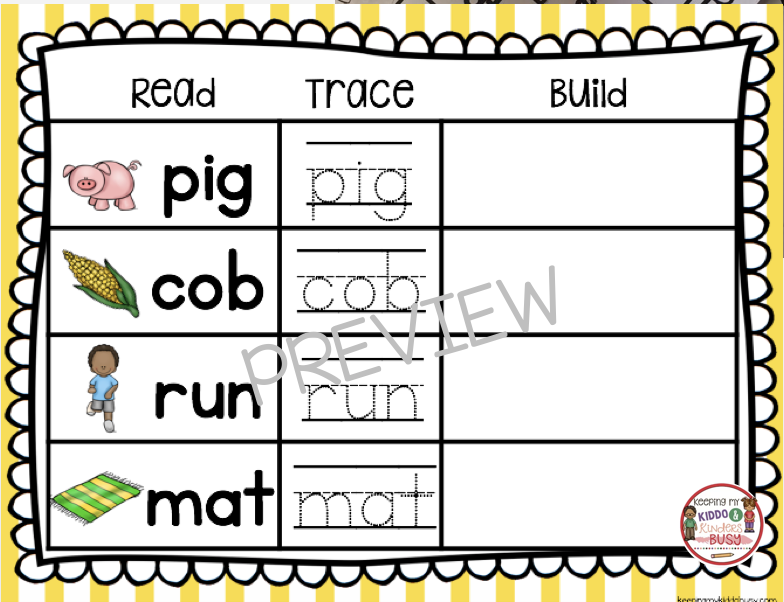 CVC Words — Keeping My Kiddo Busy