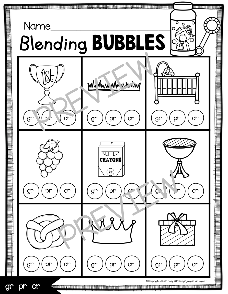 Phonics Unit 5 - Consonant Blends FREEBIE — Keeping My Kiddo Busy