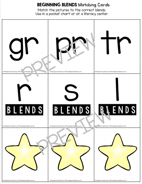 Phonics Unit 5 - Consonant Blends FREEBIE — Keeping My Kiddo Busy