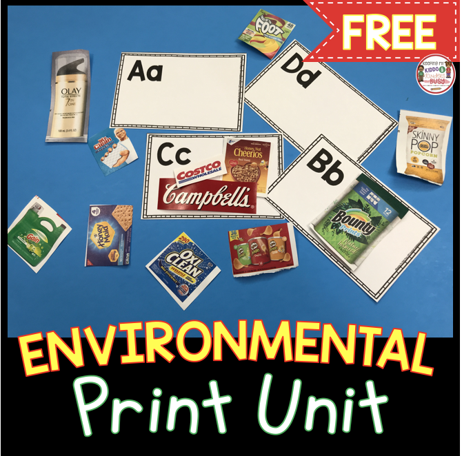 FREE Environmental Print Unit — Keeping My Kiddo Busy