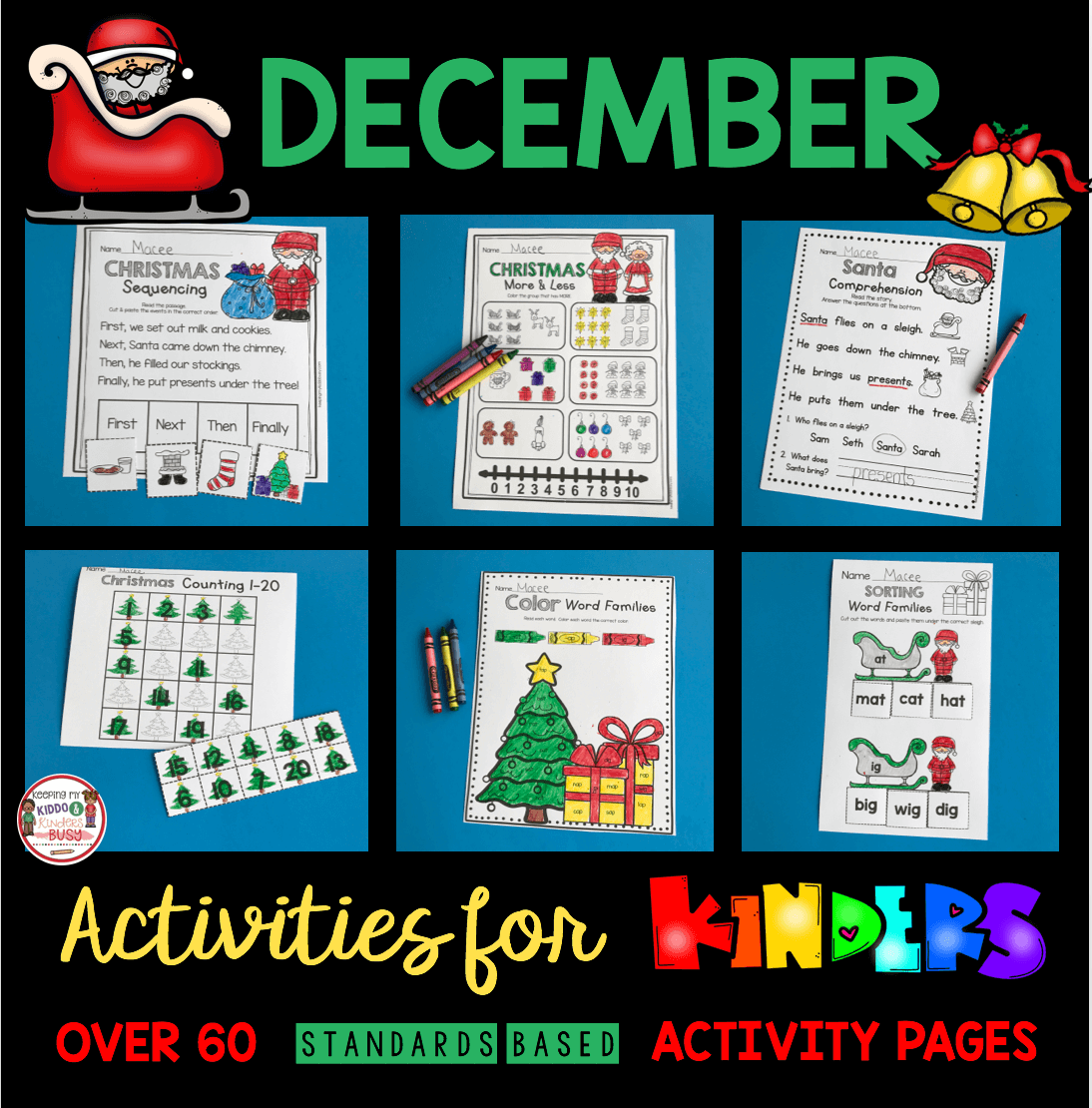 December Math And Literacy Pack FREEBIES Keeping My Kiddo Busy