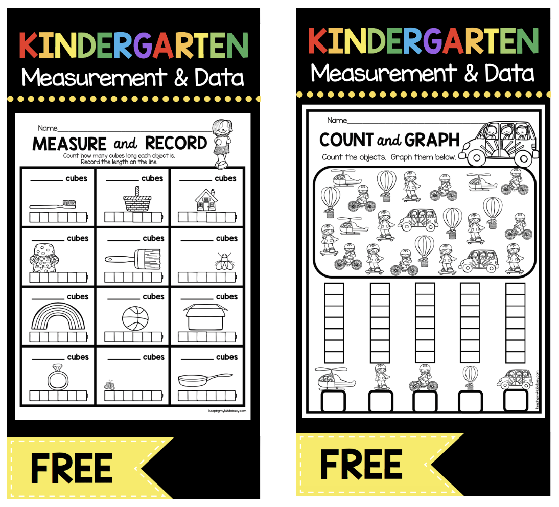 Measurement and Data Kindergarten Math Unit - FREEBIES — Keeping My ...
