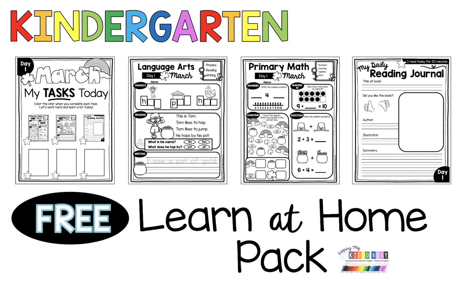 FREE Emergency At Home Learning Pack — Keeping My Kiddo Busy