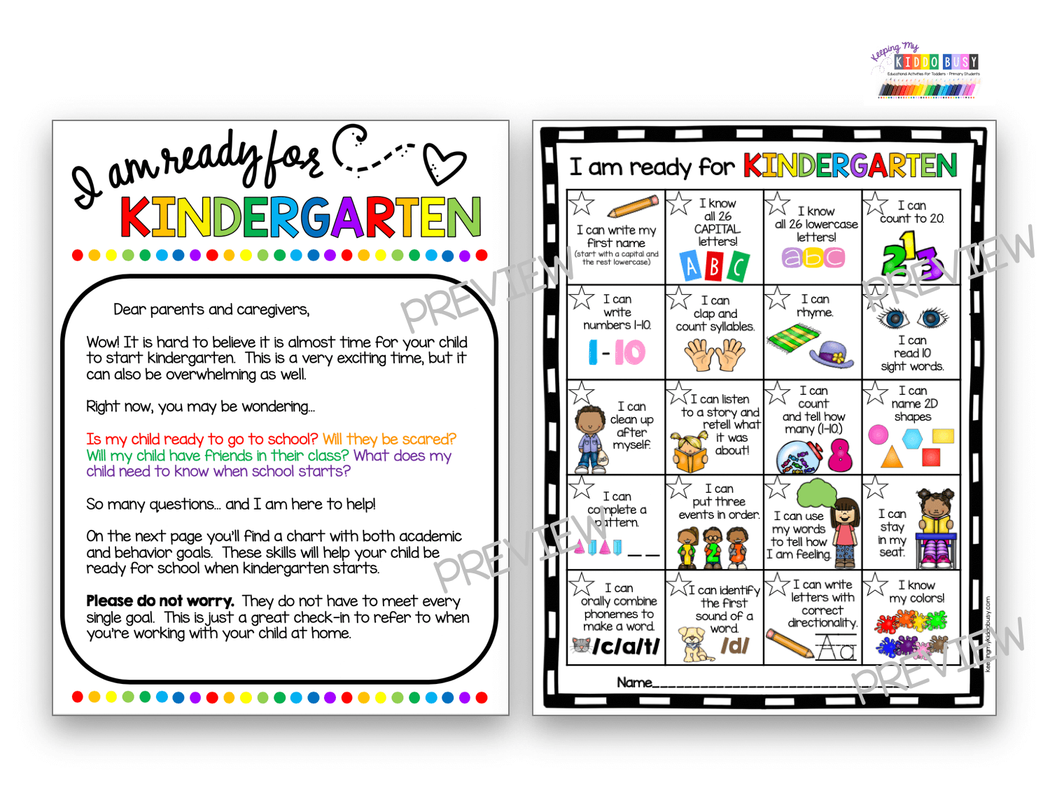 14 Kindergarten Readiness Activities And Printables Tip Junkie
