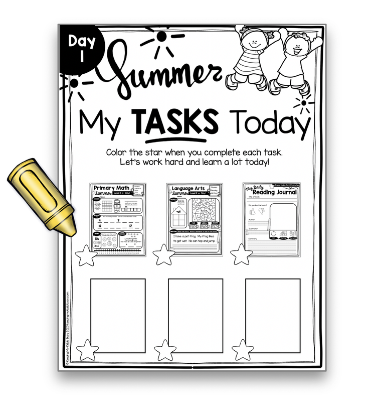 SUMMER Learn at Home Pack for Kindergarten and First Grade — Keeping My ...