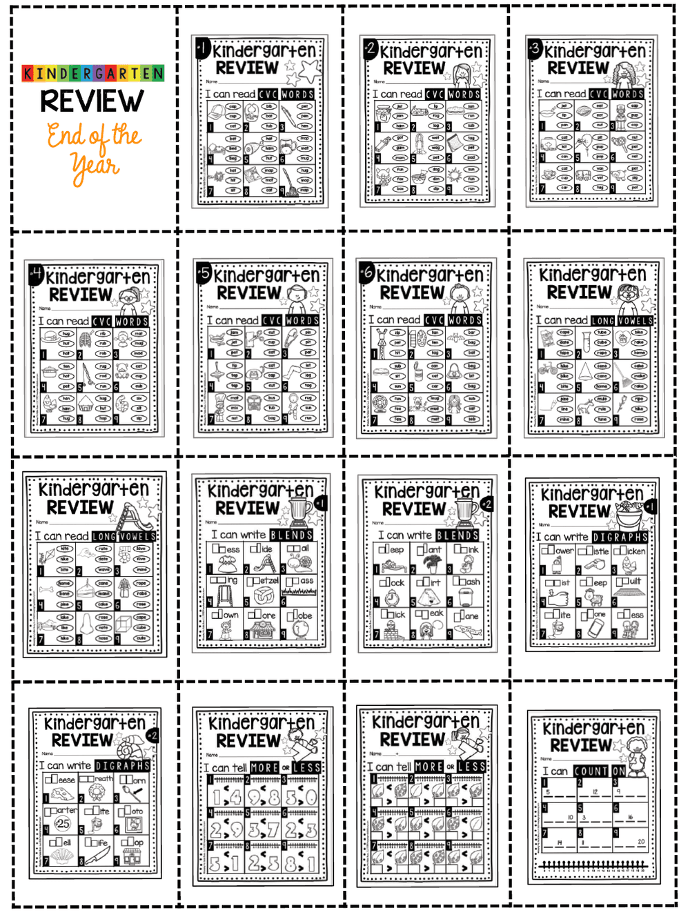 SUMMER Learn at Home Pack for Kindergarten and First Grade — Keeping My ...