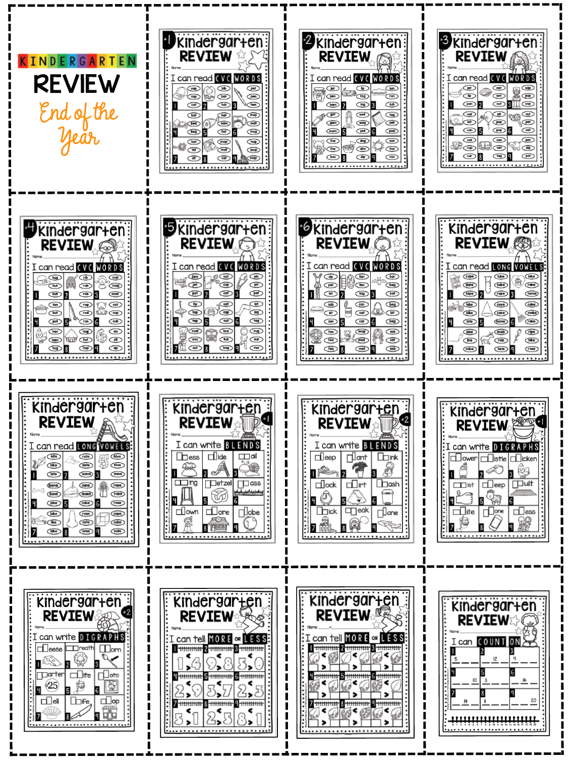 SUMMER Learn at Home Pack for Kindergarten and First Grade — Keeping My ...