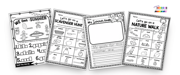 SUMMER Learn at Home Pack for Kindergarten and First Grade — Keeping My ...