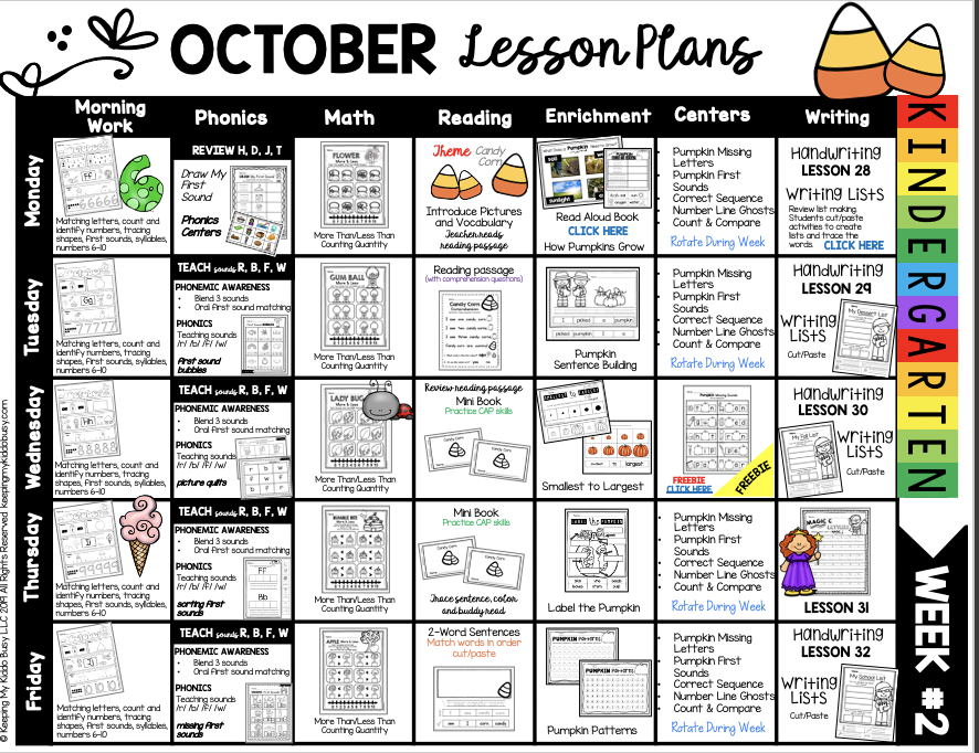 October Week 2 - Lesson Round-Up — Keeping My Kiddo Busy