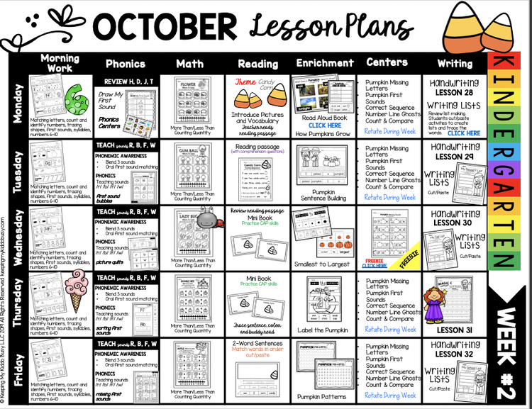 October Week 2 - Lesson Round-Up — Keeping My Kiddo Busy