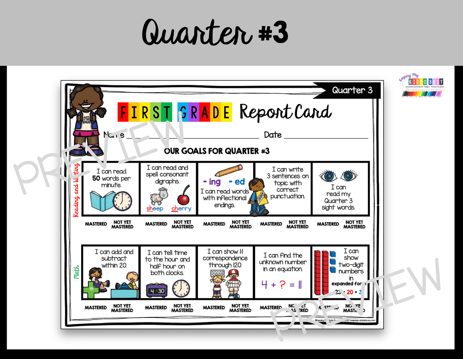First Grade Report card and Assessment FREEBIE — Keeping My Kiddo Busy