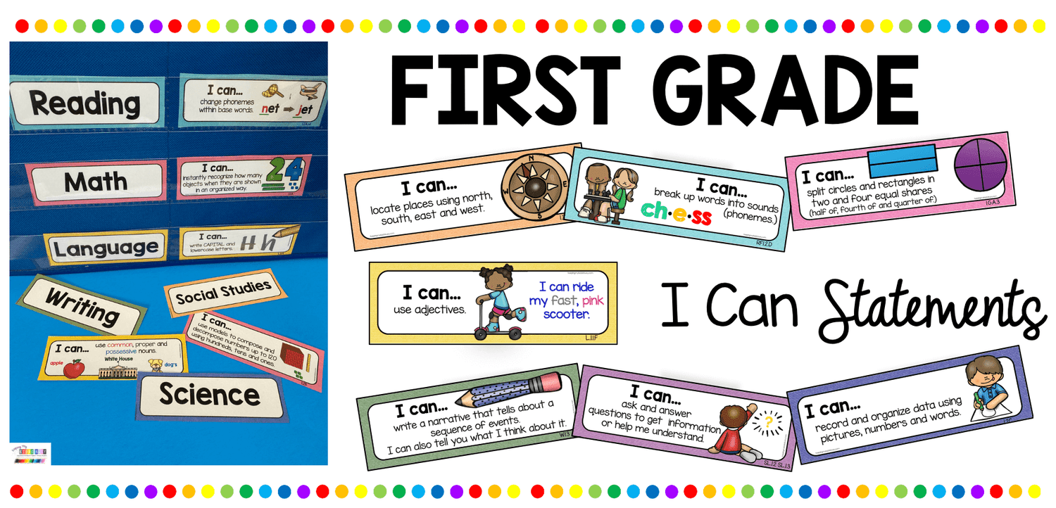 First Grade I Can Statements - FREEBIE CARDS — Keeping My Kiddo Busy