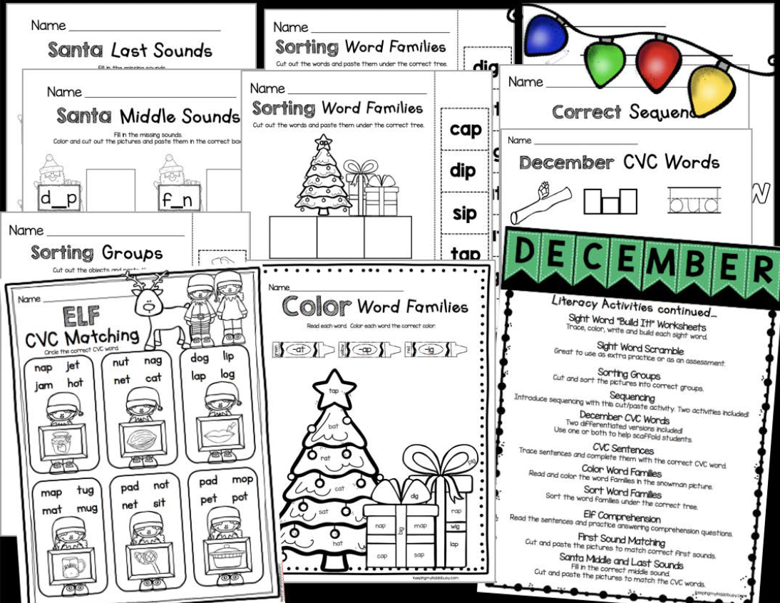 December Math and Literacy Pack - FREEBIES! — Keeping My Kiddo Busy