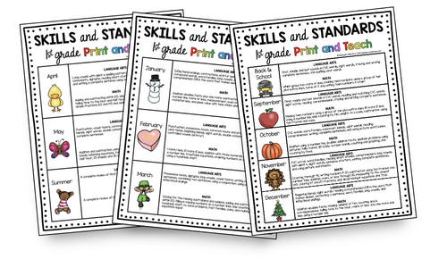 First Grade print and teach — Keeping My Kiddo Busy