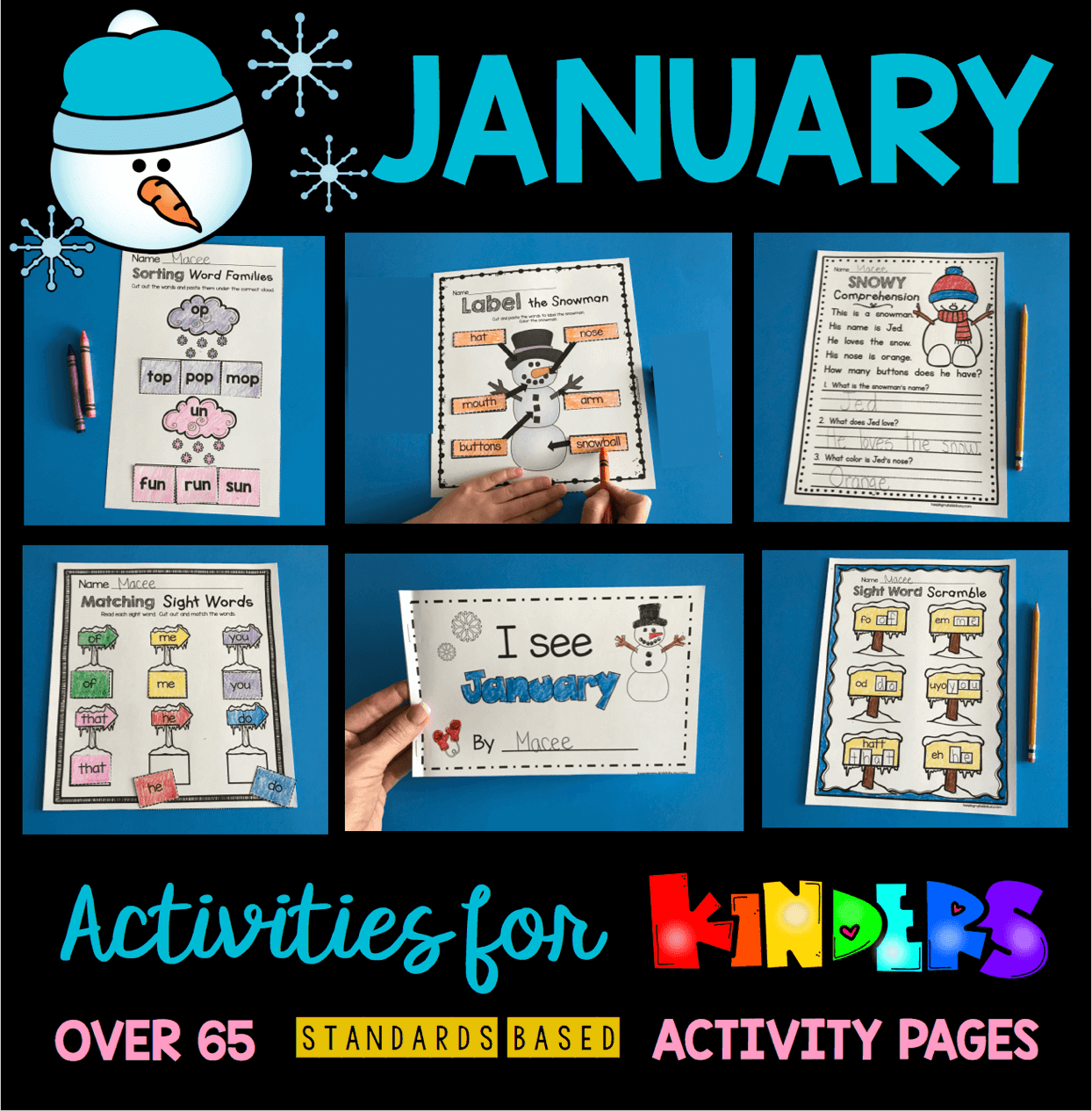 January Week 2 Lessons and Ideas for Kindergarten - NEW YEAR FREEBIE ...