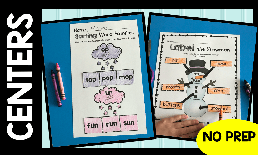 FREE Kindergarten Centers for January — Keeping My Kiddo Busy