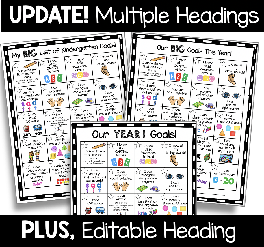 Kindergarten Goal Chart - FREEBIE — Keeping My Kiddo Busy