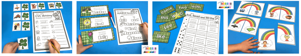 March Math & ELA Kindergarten Pack - No Prep FREEBIES — Keeping My ...