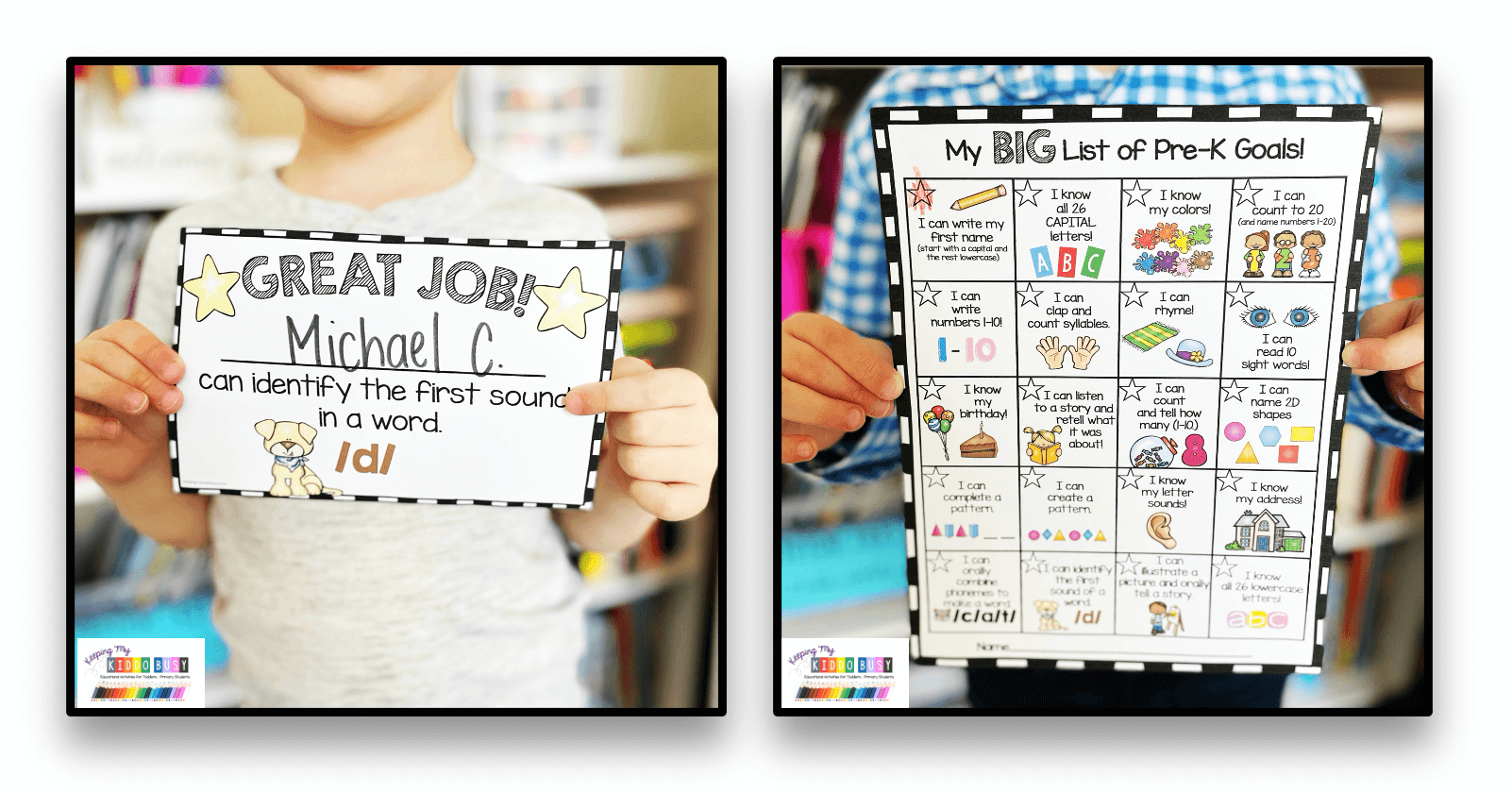 Pre-K Goals Chart - FREEBIE — Keeping My Kiddo Busy
