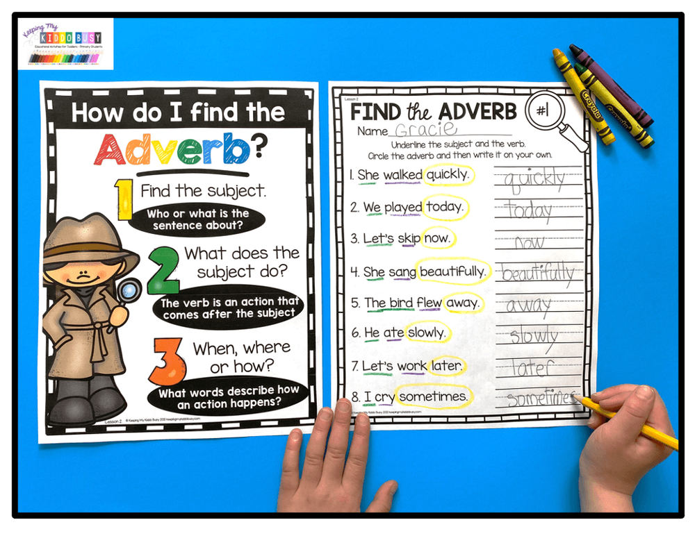 How to teach adverbs - FREE WORKSHEETS — Keeping My Kiddo Busy