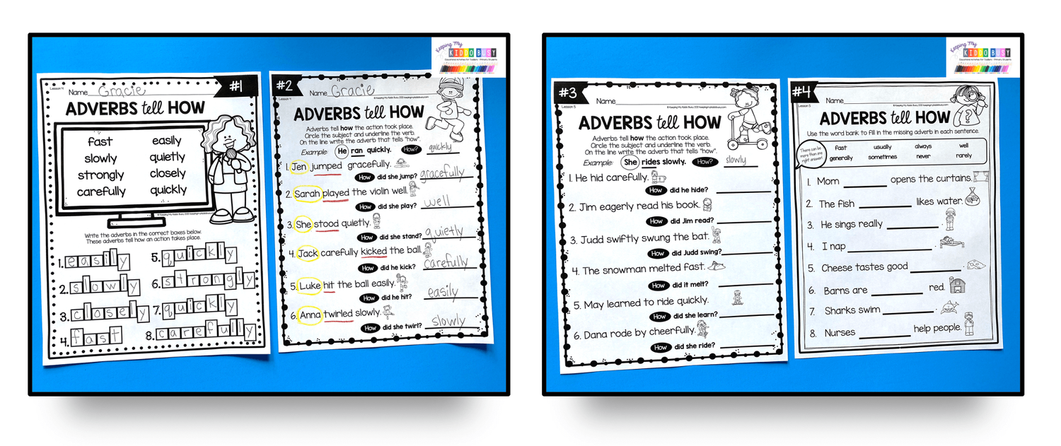 How to teach adverbs - FREE WORKSHEETS — Keeping My Kiddo Busy